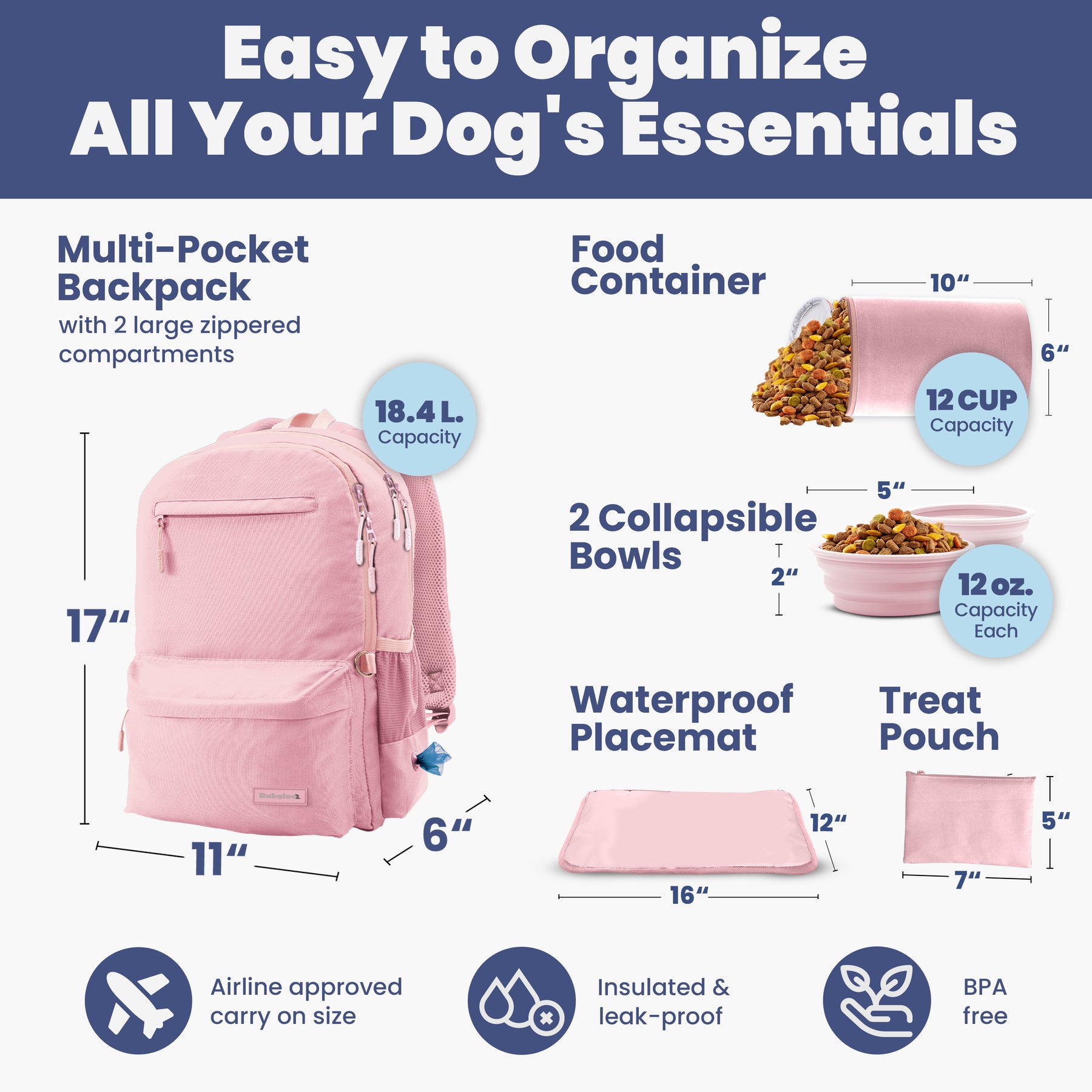 The Original Doggy Bag™ Backpack for Dog Supplies – Rubyloo